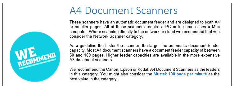A4 Document Document Scanners